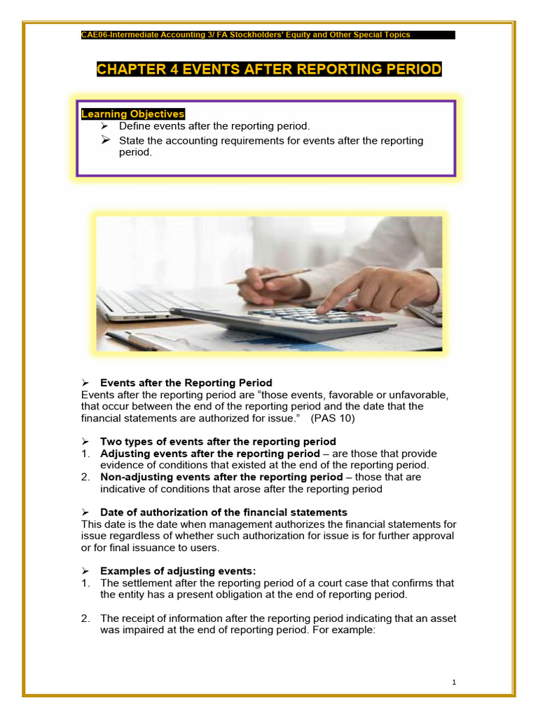 Chapter 4 Events After Reporting Period | PDF | Equity (Finance ...