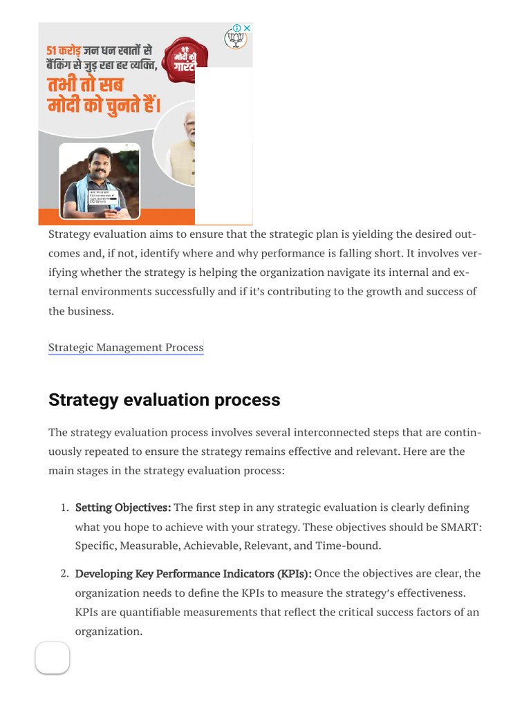 Strategy Evaluation - Process - Importance - Example - The Strategy ...