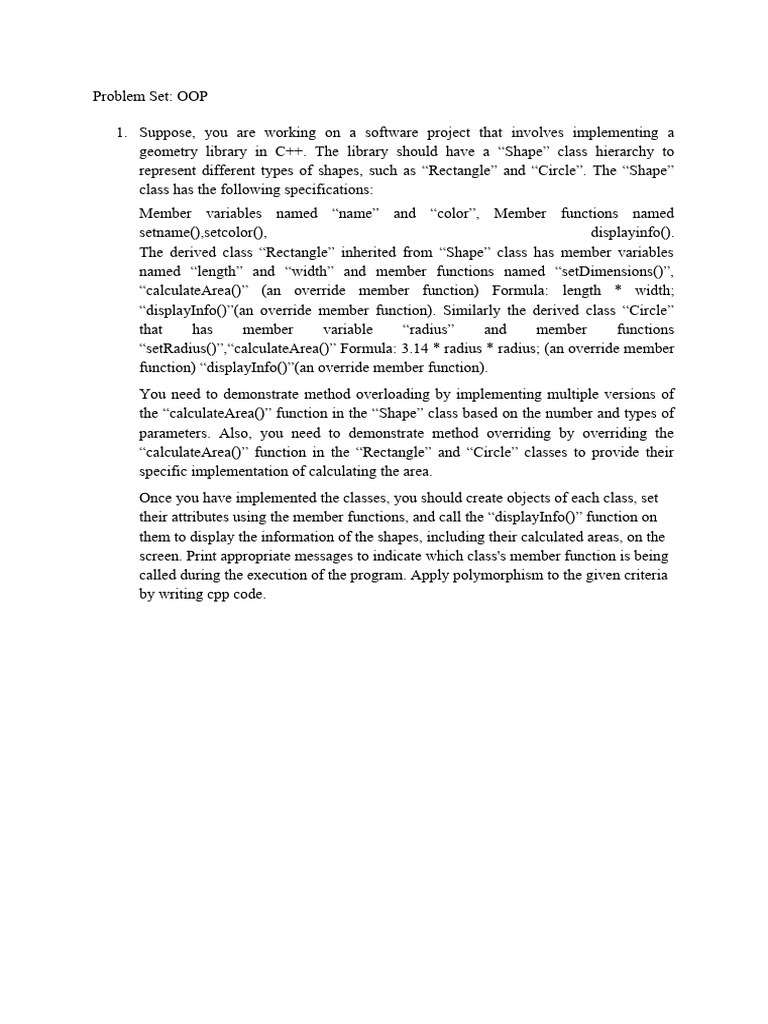 Problem Set - OOP | PDF