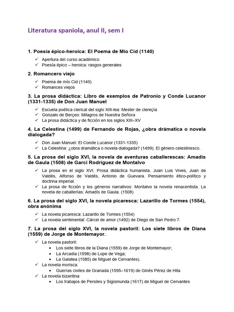 Literatura Spaniola | PDF