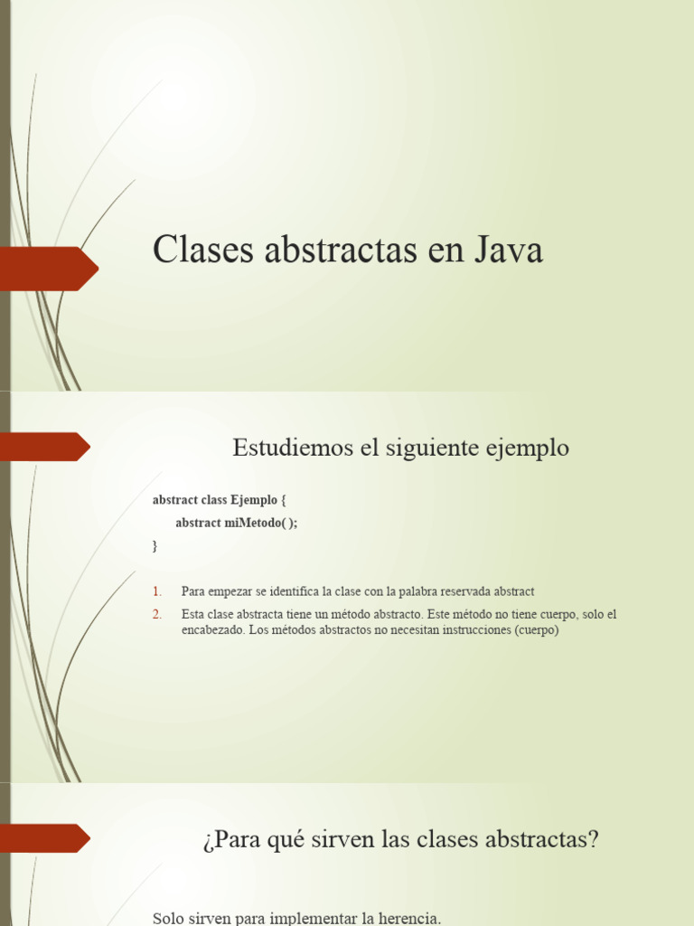 Clases Abstractas en Java | PDF | Herencia (Programación Orientada a Objetos) | Java (lenguaje ...