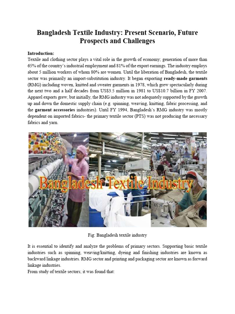 Textile Industry of Bangladesh | PDF | Textiles | Textile Manufacturing