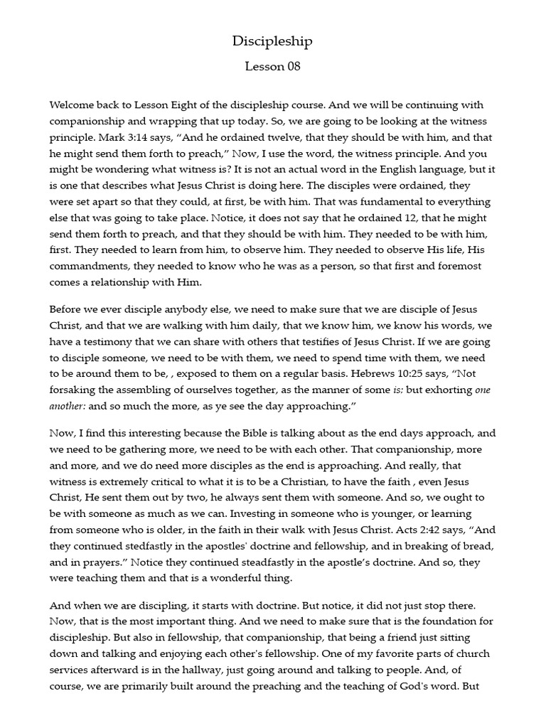 Discipleship Lesson 08 | PDF | Paul The Apostle | Saint Peter