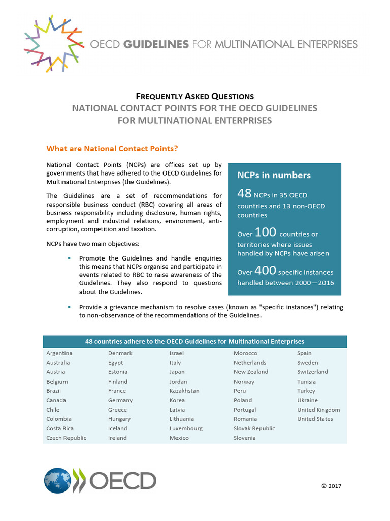 Oecd Guidelines For Mnes NCP Faq | PDF | International Relations