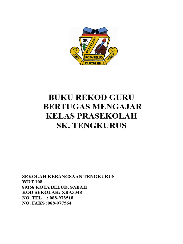 Buku Rekod Guru Mengajar Prasekolah | PDF | Karier & Perkembangan ...