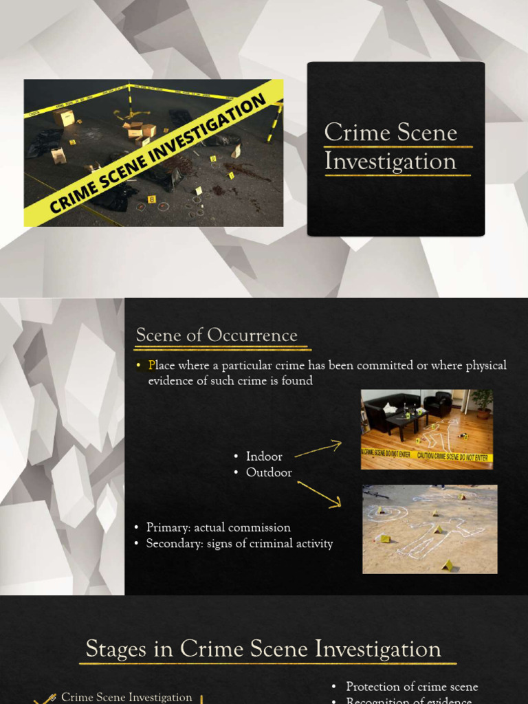 Crime Scene Investigation | PDF | Crime Scene | Law Enforcement Techniques
