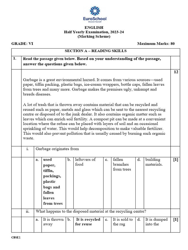 Gr6 English PT2 AY 23-24 AK | PDF | Waste | Prometheus