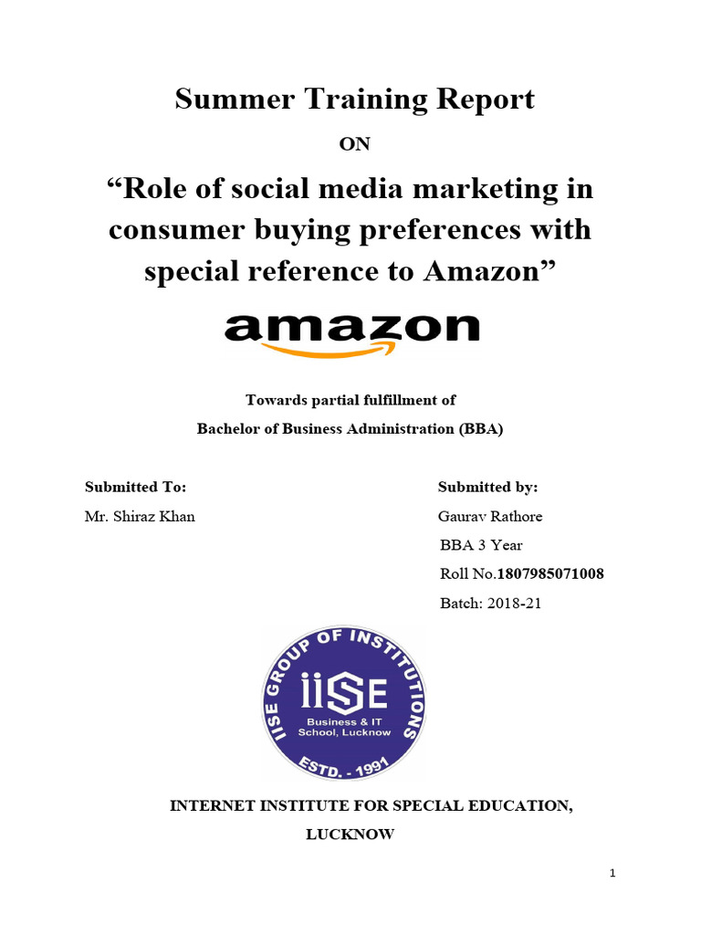 Summer Training Report | PDF | Marketing | Social Media