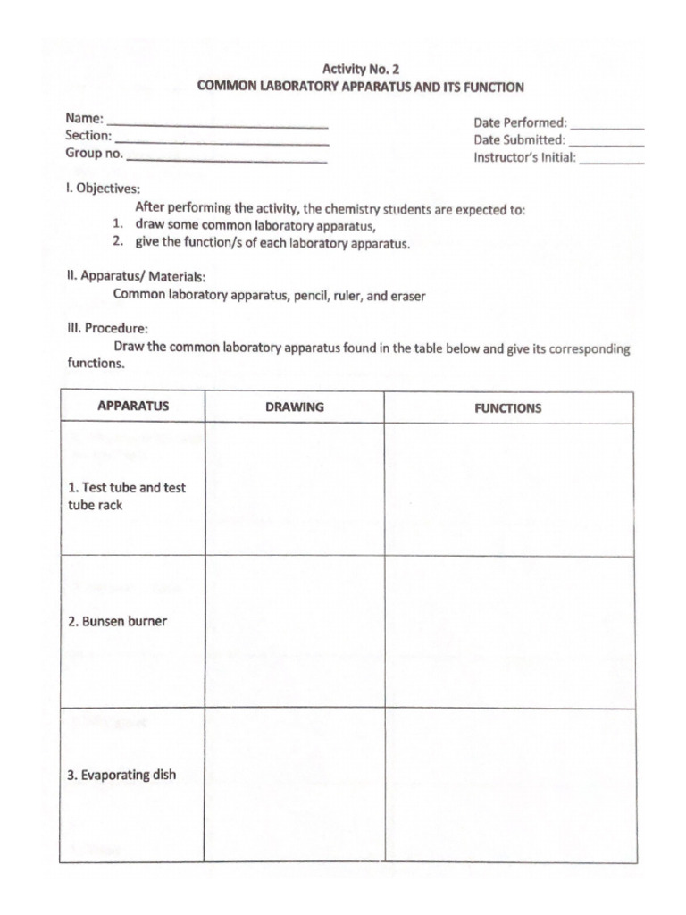 Common Laboratory Apparatus and Its Functions | PDF
