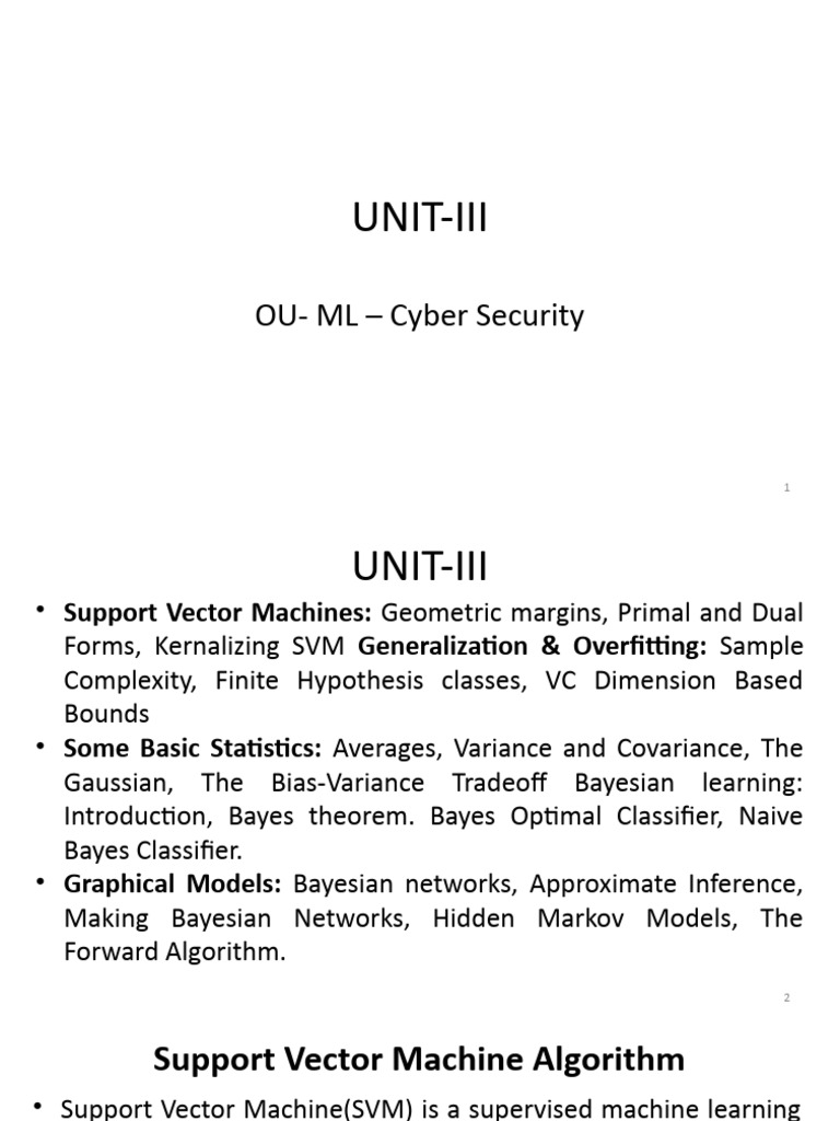 Unit Iii Support Vector Machines Pdf Support Vector Machine Bayesian Network