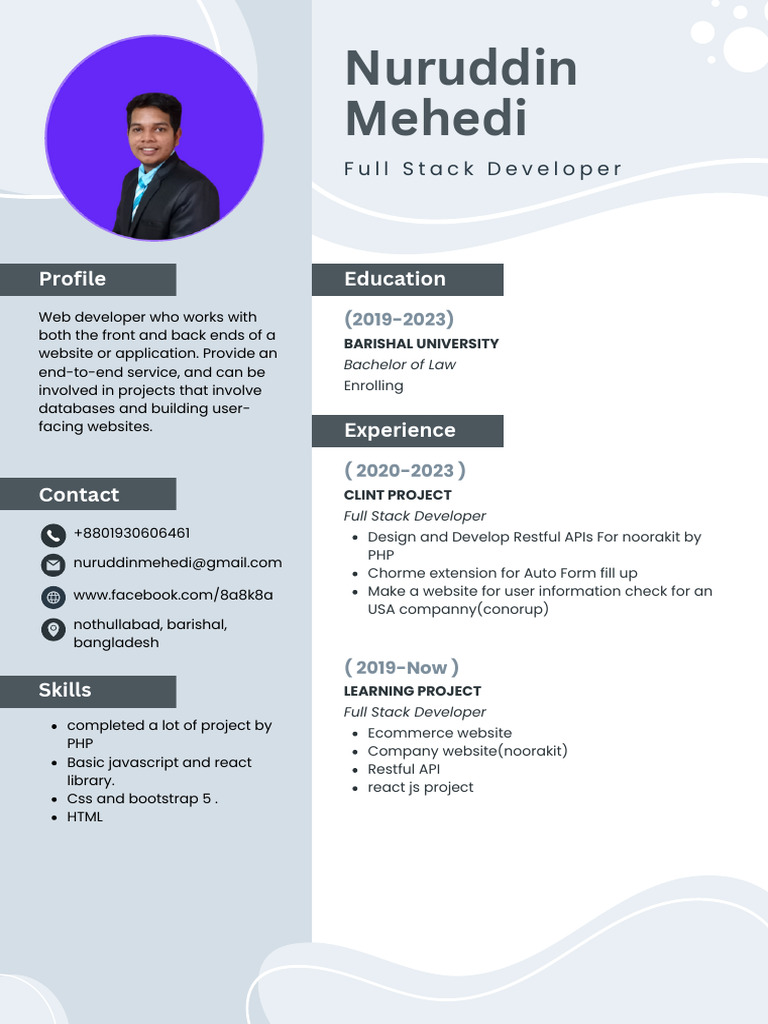 Full Stack Developer CV Resume | PDF | Business | Technology & Engineering