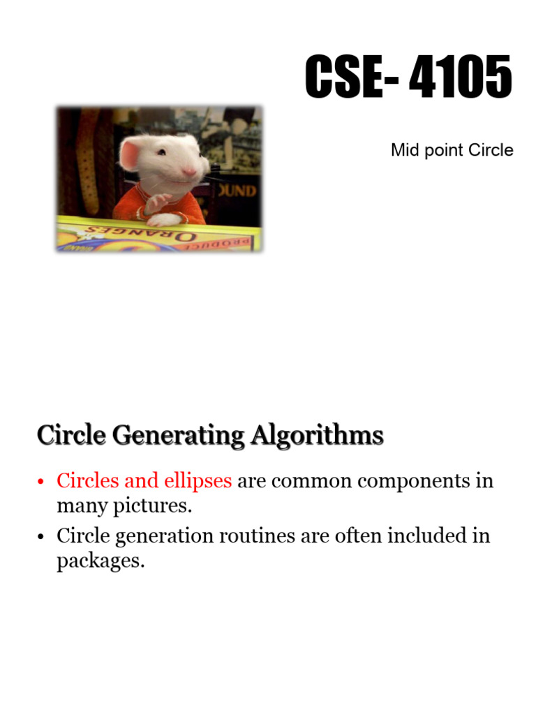 Mid-Point Circle Drawing Algorithm | PDF | Circle | Analytic Geometry