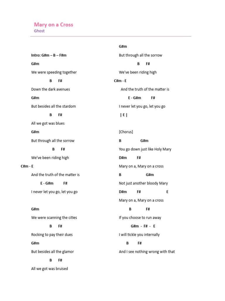 Mary On A Cross Tab | PDF