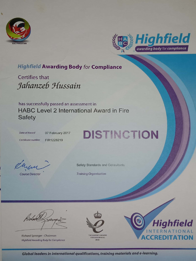 Highfield Fire Award | PDF