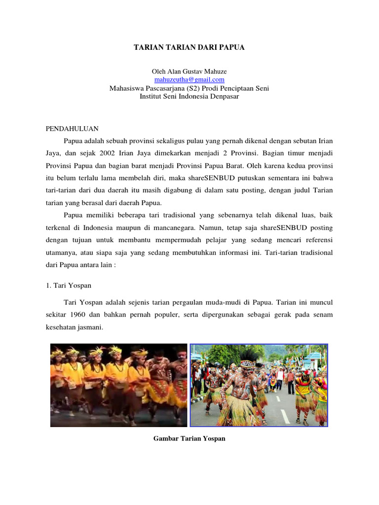 Tarian Tarian Dari Papua | PDF
