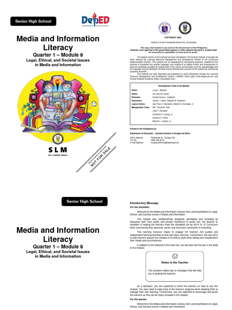 Media Information Literacy Q1M8 | PDF | Copyright Infringement | Fair Use