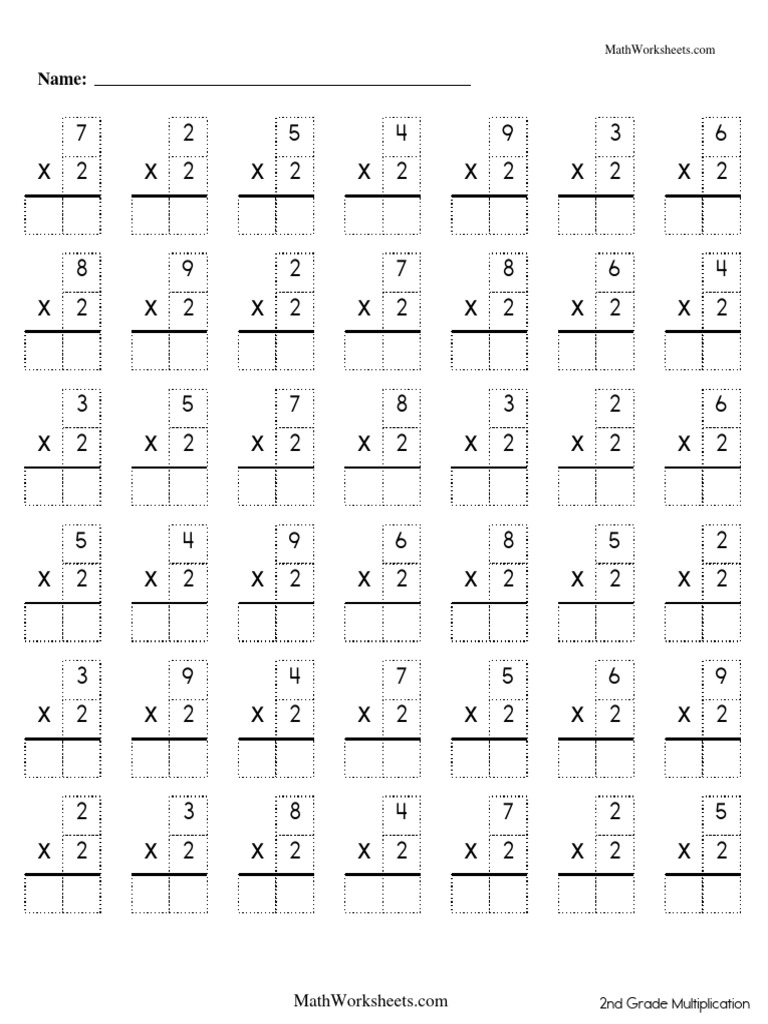 Multiplication Worksheets by Two | PDF