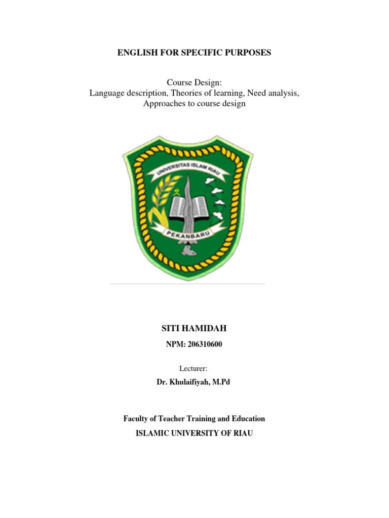 Course Design Language description, Approaches to course design | PDF ...