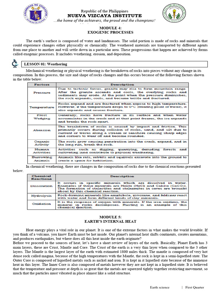 Q1M2 120703 | PDF | Magma | Plate Tectonics