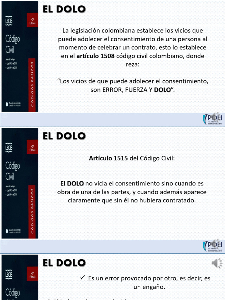 Dolo en Contratos: Tipos y Ejemplos | PDF | Intención (Derecho Penal ...