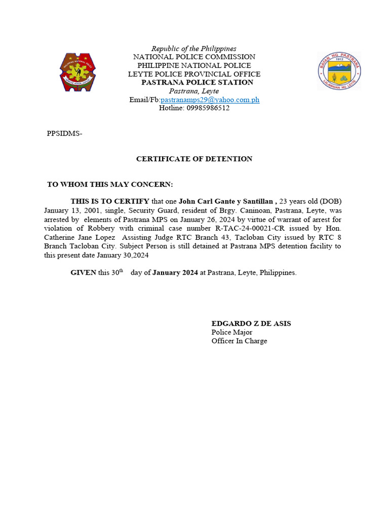 Certificate of Detention Issuances | PDF | Detention (Imprisonment ...