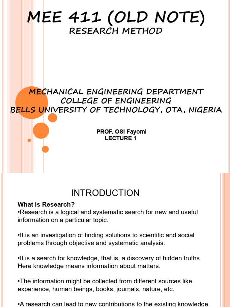 Lecture Note 1research Methodology | Download Free PDF | Theory | Science