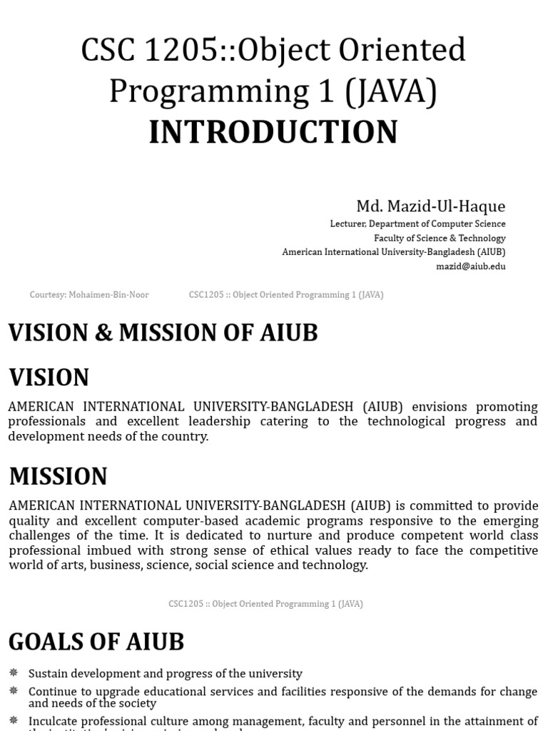 Lecture 0 Oop1 Course Introduction Pdf Class Computer Programming Object Computer 1518
