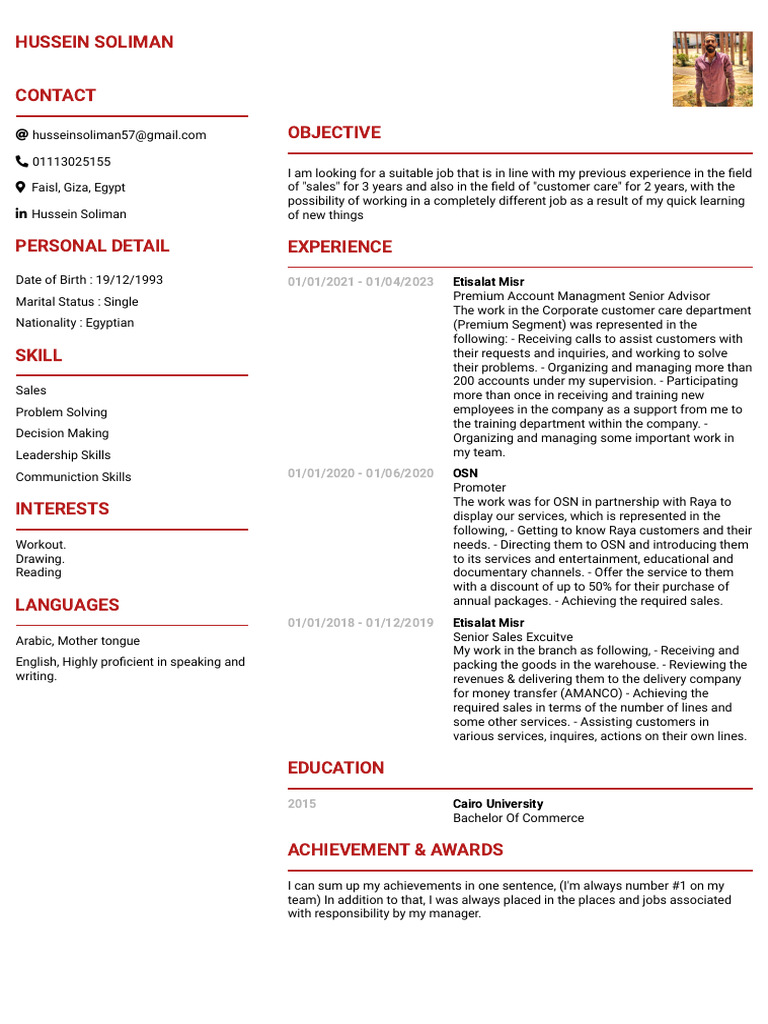 Updated Cv Hussein Soliman Pdf Business