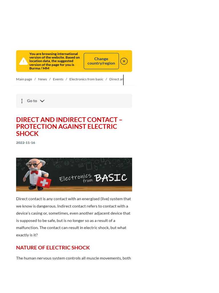 Direct vs Indirect Contact: Electric Shock Safety | PDF | Electrical ...