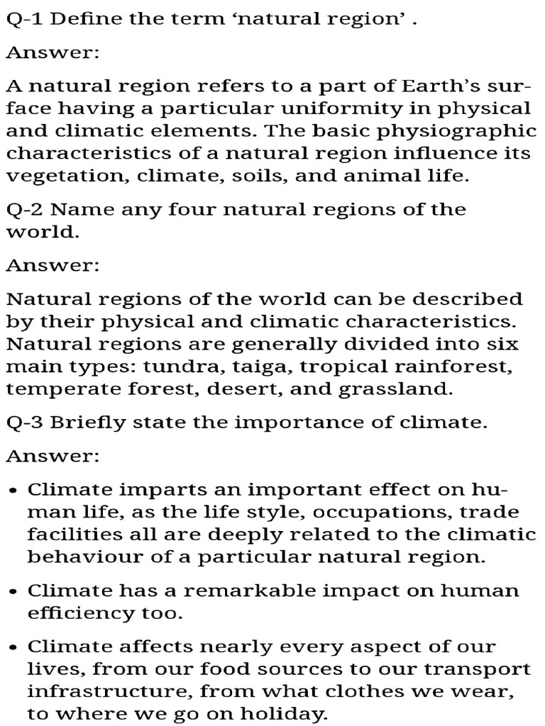 Overview of Natural Regions | PDF | Tropics | Rain