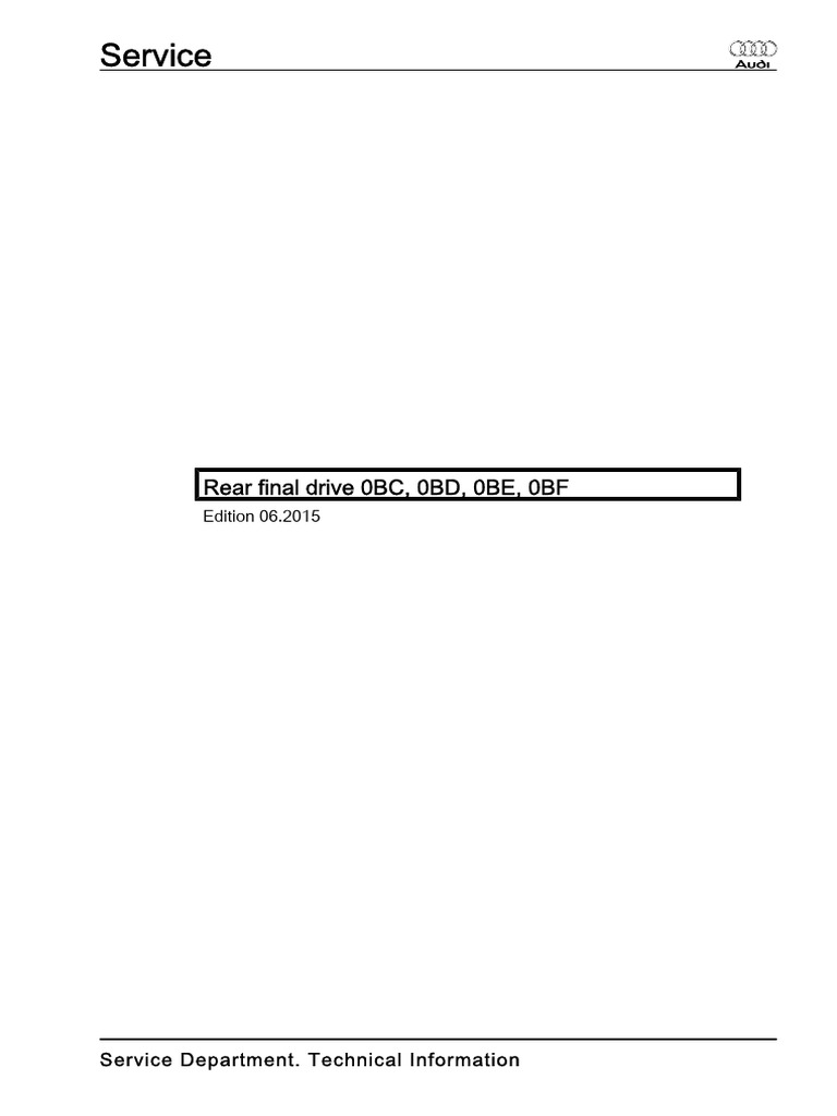 Rear Final Drive 0BC 0BD 0BE 0BF | PDF | Audi | High Voltage