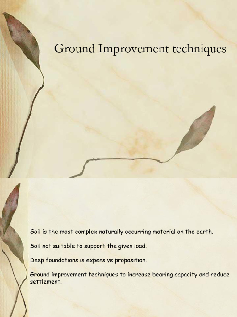 Ground Improvement Techniques | PDF | Deep Foundation | Soil
