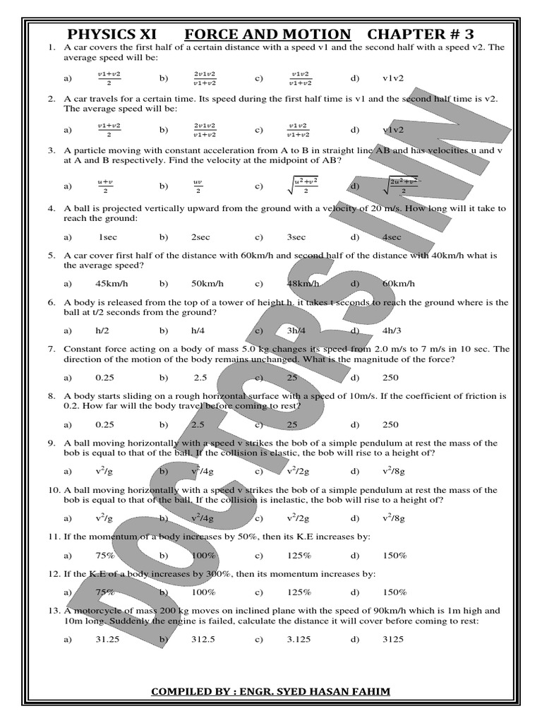 Ch=3 Ques | PDF | Collision | Force