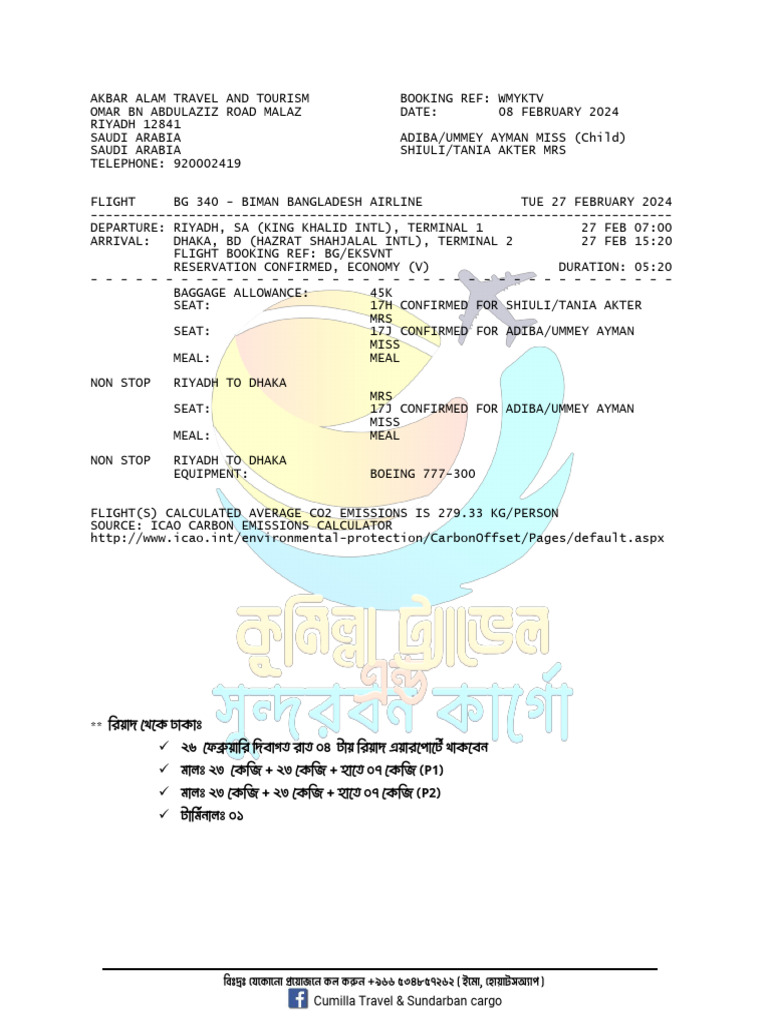 Pax and Child e Ticket | PDF