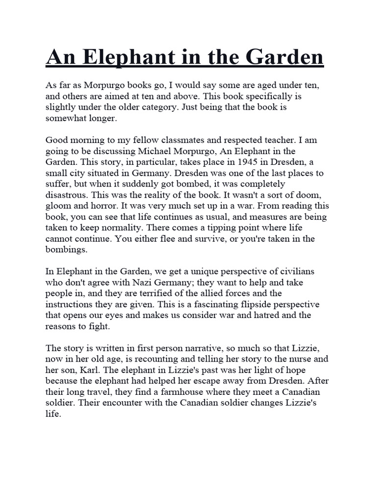 An Elephant in The Garden | PDF