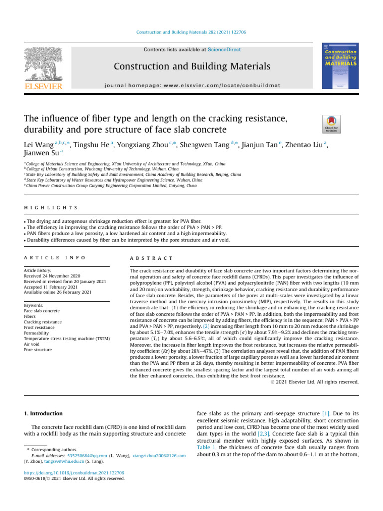 Wang 2021 | PDF | Concrete | Fracture