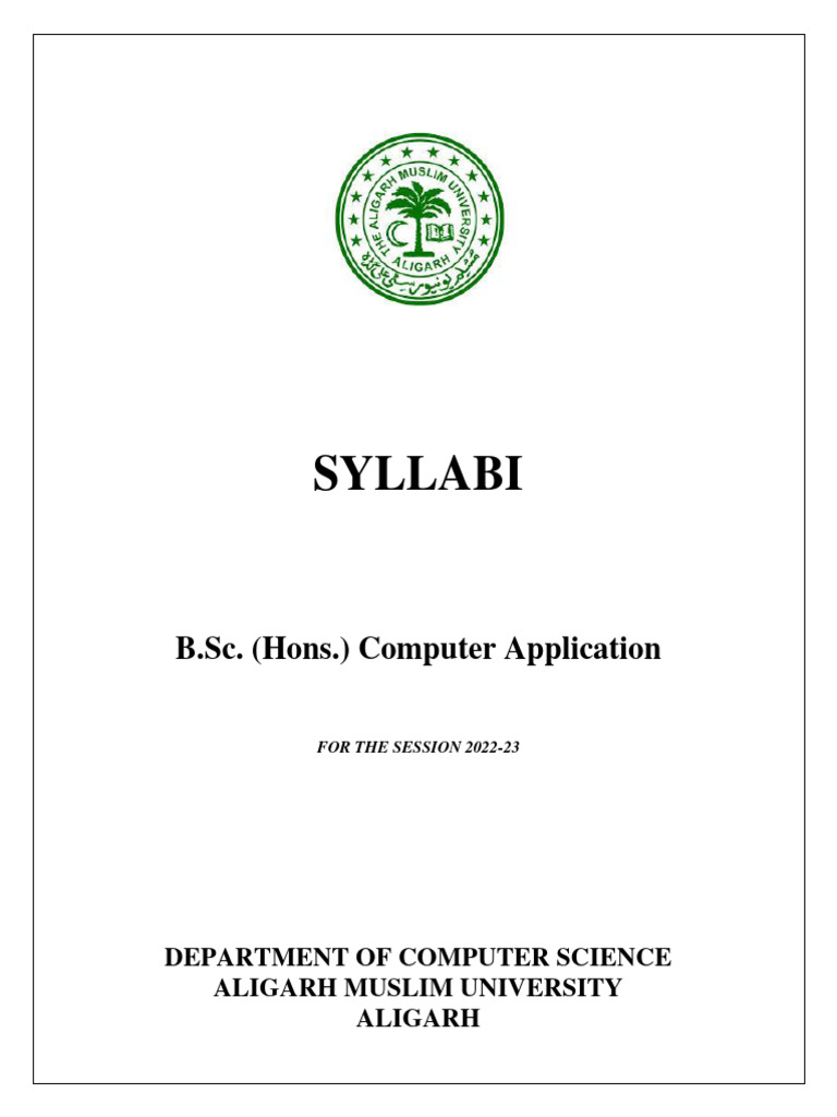 B.Sc. Computer Application Syllabus 2022-23 | PDF | C (Programming ...