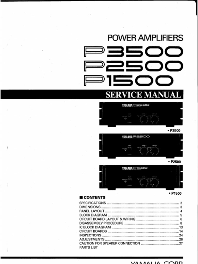 Yamaha p1500 p2500 p3500 | PDF