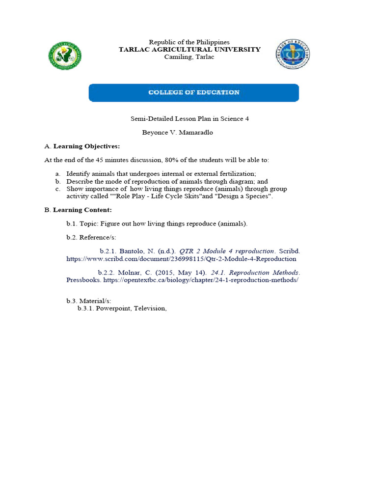 LP Template | Download Free PDF | Reproduction | Sexual Reproduction