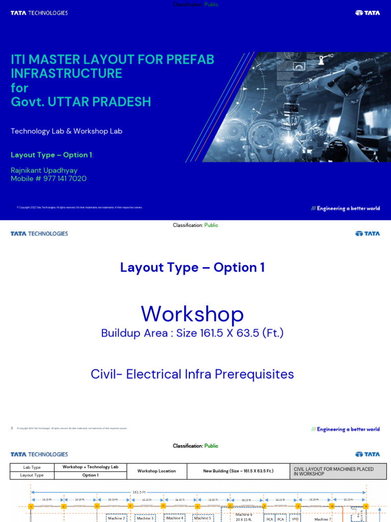 V.1 Uttar Pradesh Iti Master Layout For Prefab Infrastructure - Option 1 | PDF
