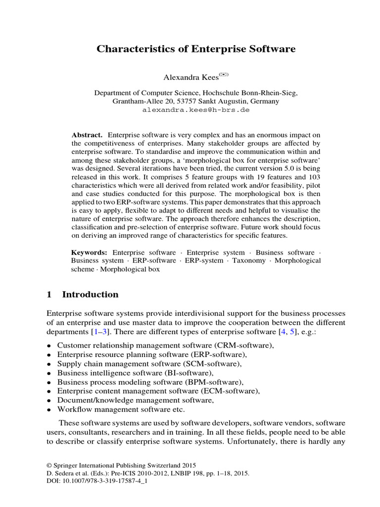 Characteristics of Enterprise Software | PDF | Operating System ...