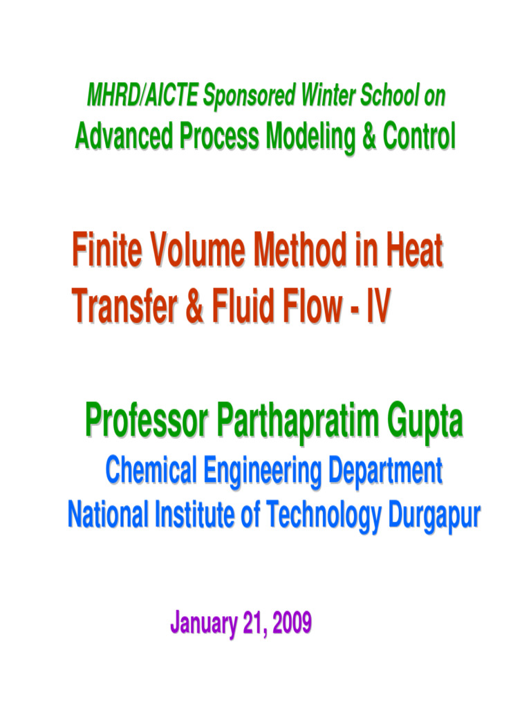 Winter School Finite Volume Method Iv Pdf Fluid Dynamics Heat