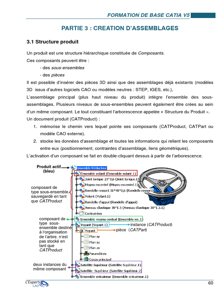 Assemblage et Nomenclature dans CATIA V5 | PDF | Conception assistée ...