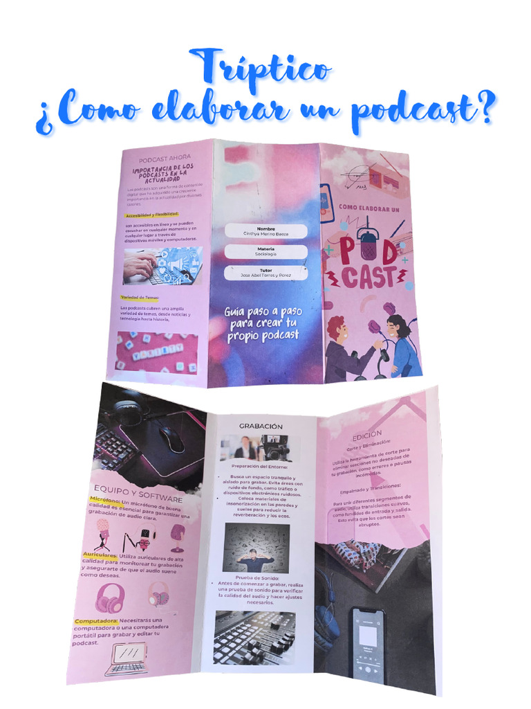 Tríptico ¿Como Elaborar Un Podcast | PDF