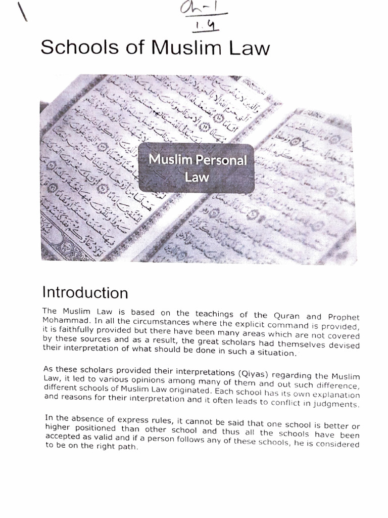 Overview of Schools of Muslim Law | PDF | Shia Islam | Sharia