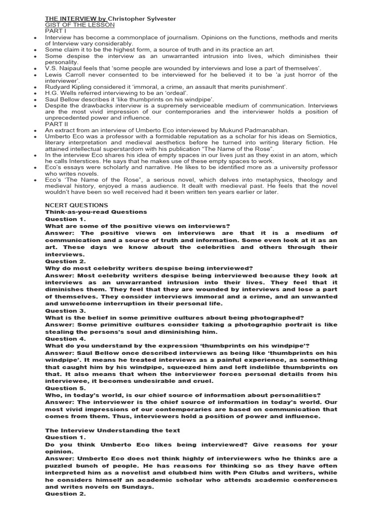 Interview Pdf Novels Truth