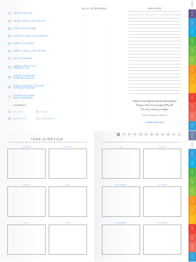Ultimate Undated Digital Planner Light-Digital 2 | PDF