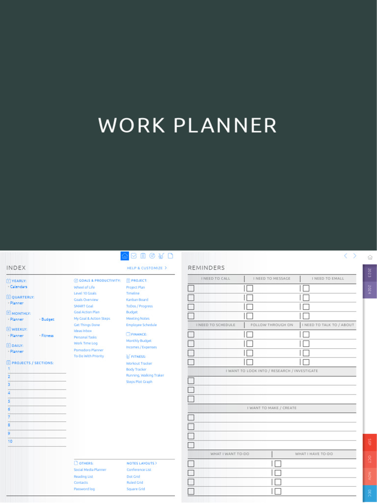 Digital Work Planner Digital Horizontal | PDF