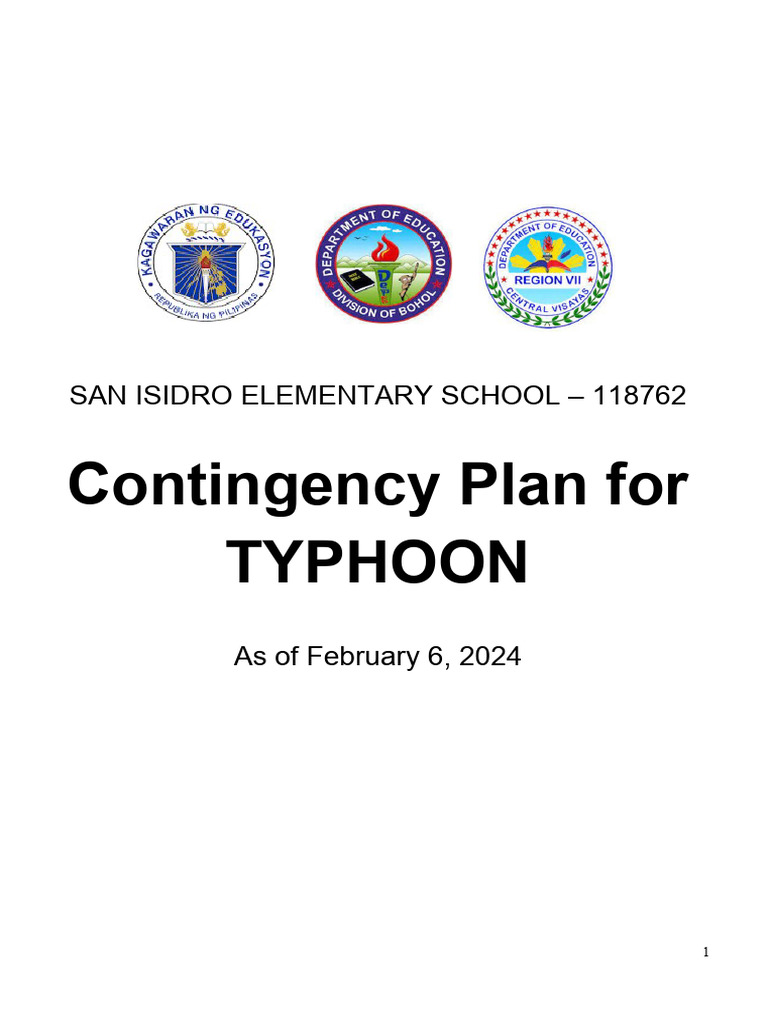 San Isidro School Typhoon Contingency Plan | PDF | Tropical Cyclones ...