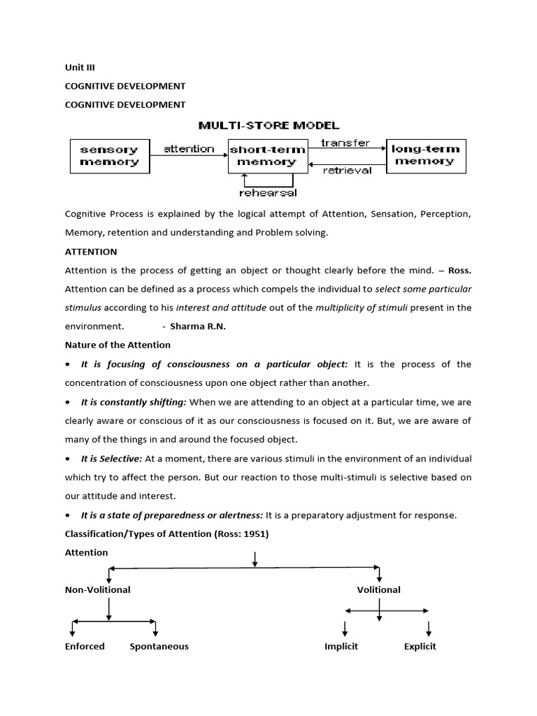 Psycho-Pedagogy - Unit III | PDF | Perception | Thought